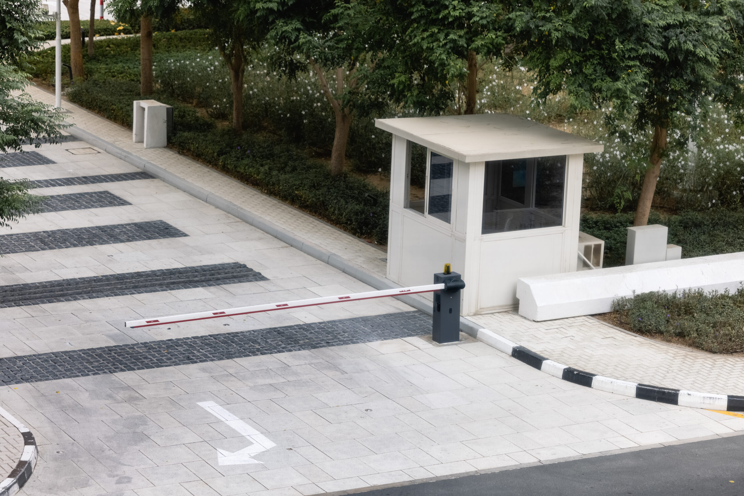 car park barrier, automatic entry Security system for building access ...